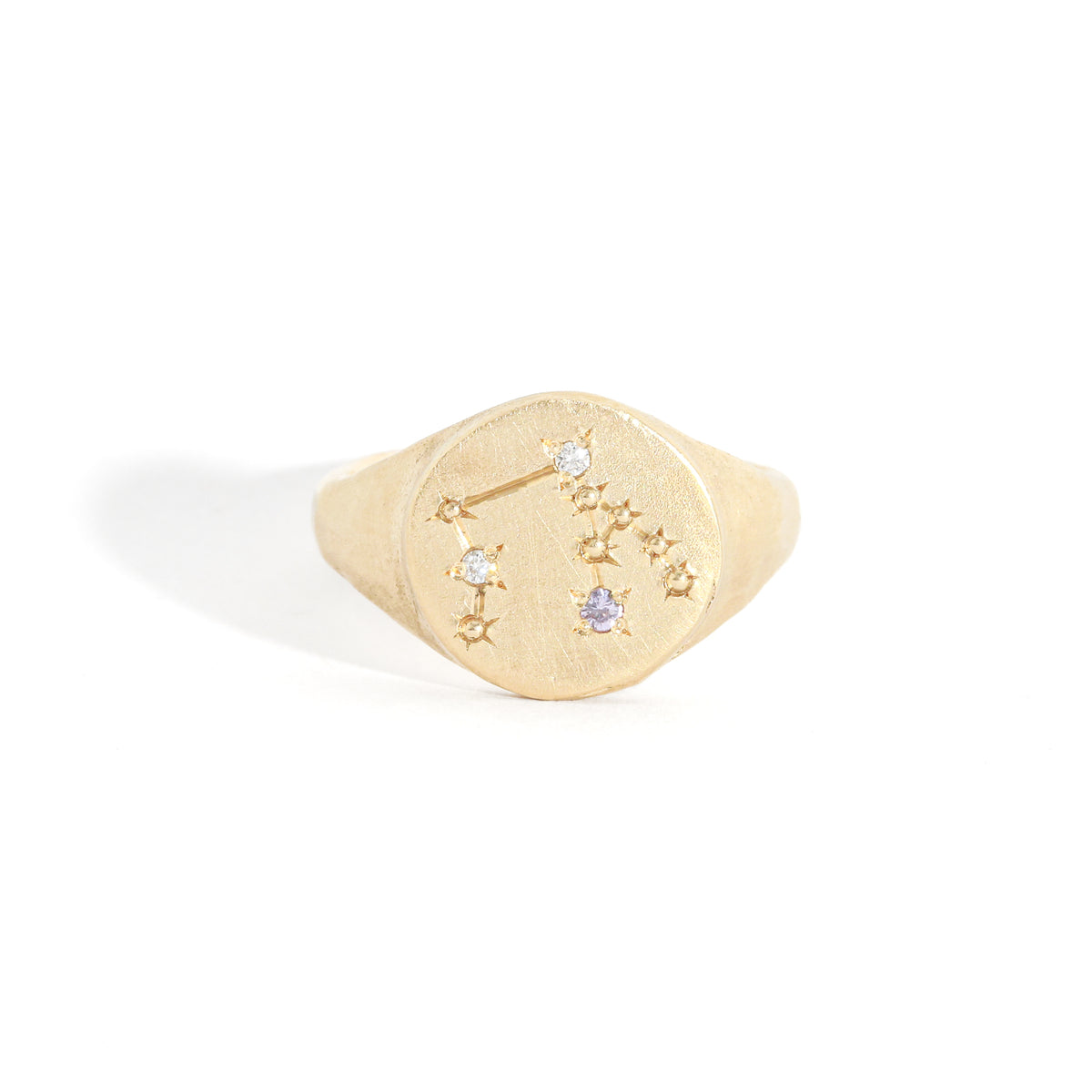 Aquarius Signet Ring in 9kt Yellow Gold | Aquarius Constellation Ring ...