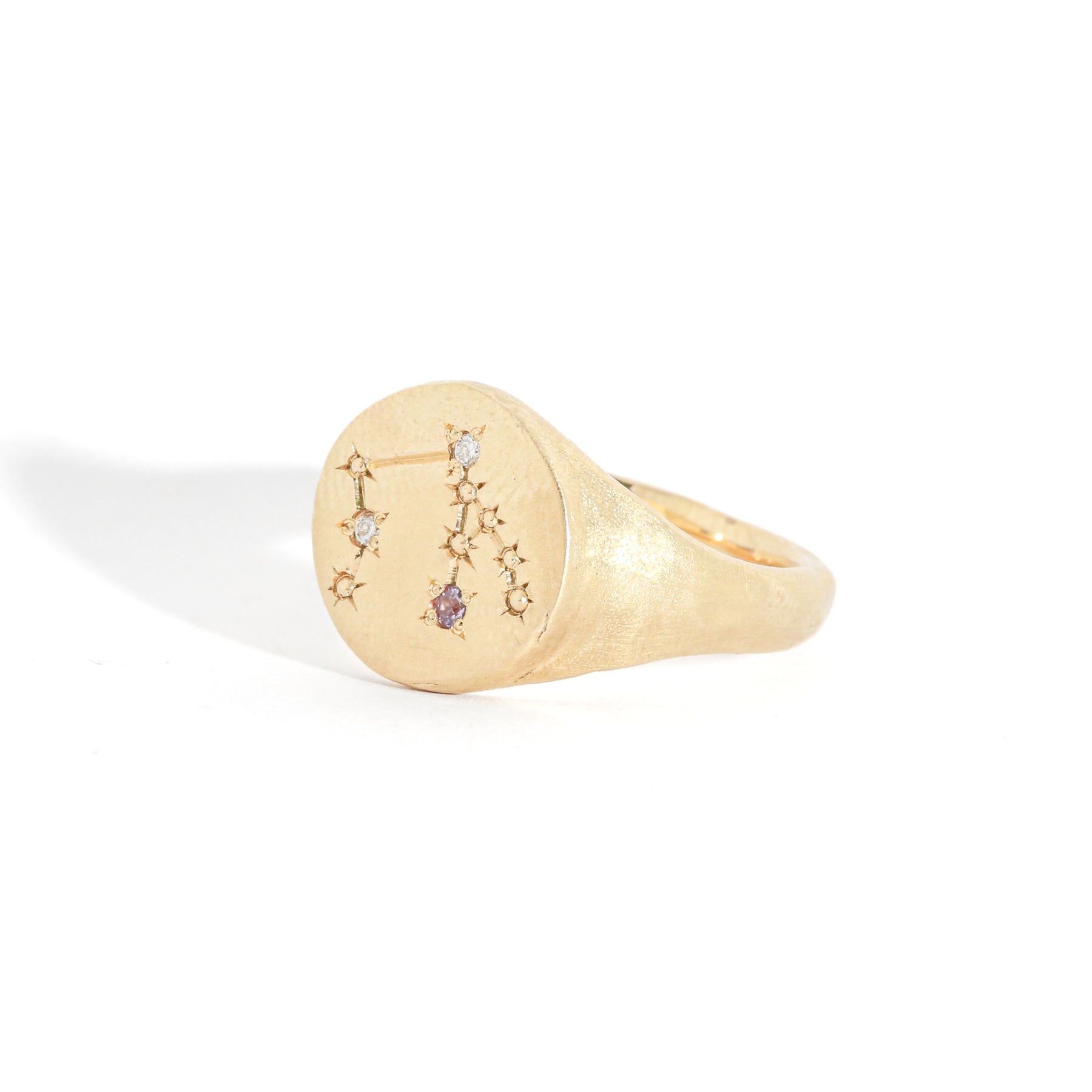 Aquarius Signet Ring in 9kt Yellow Gold | Aquarius Constellation Ring ...