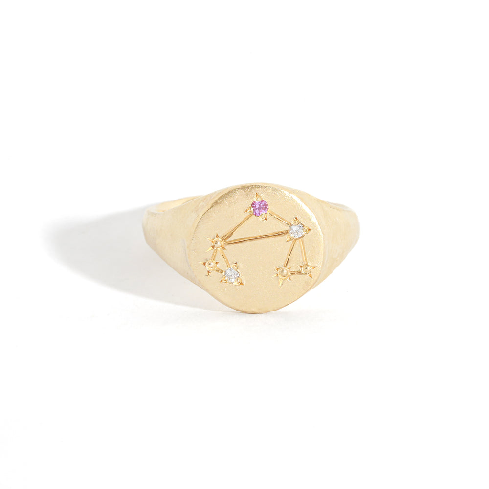 Libra Signet Ring | Gold Libra Ring | Libra Zodiac Constellation Ring ...