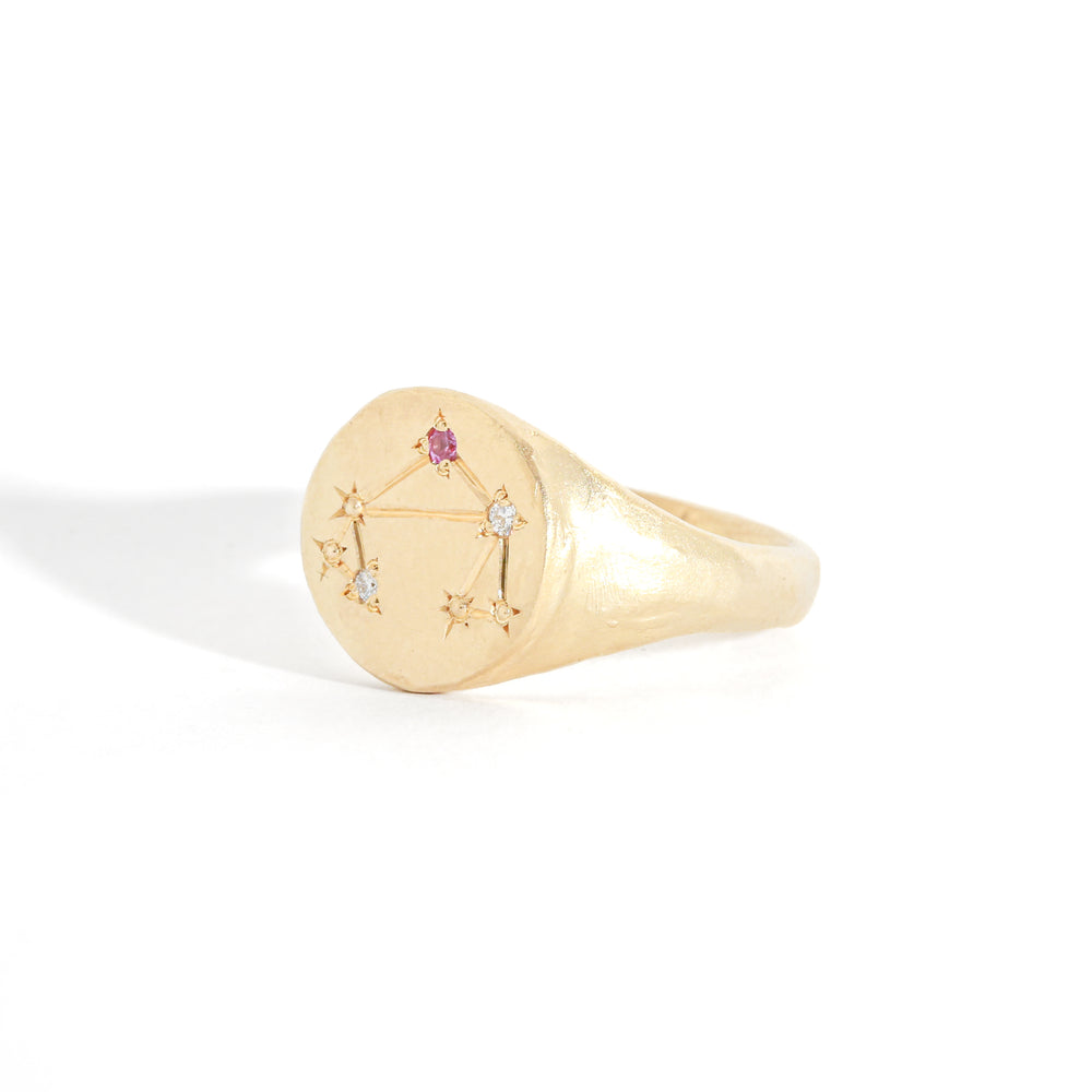Libra Signet Ring | Gold Libra Ring | Libra Zodiac Constellation Ring ...